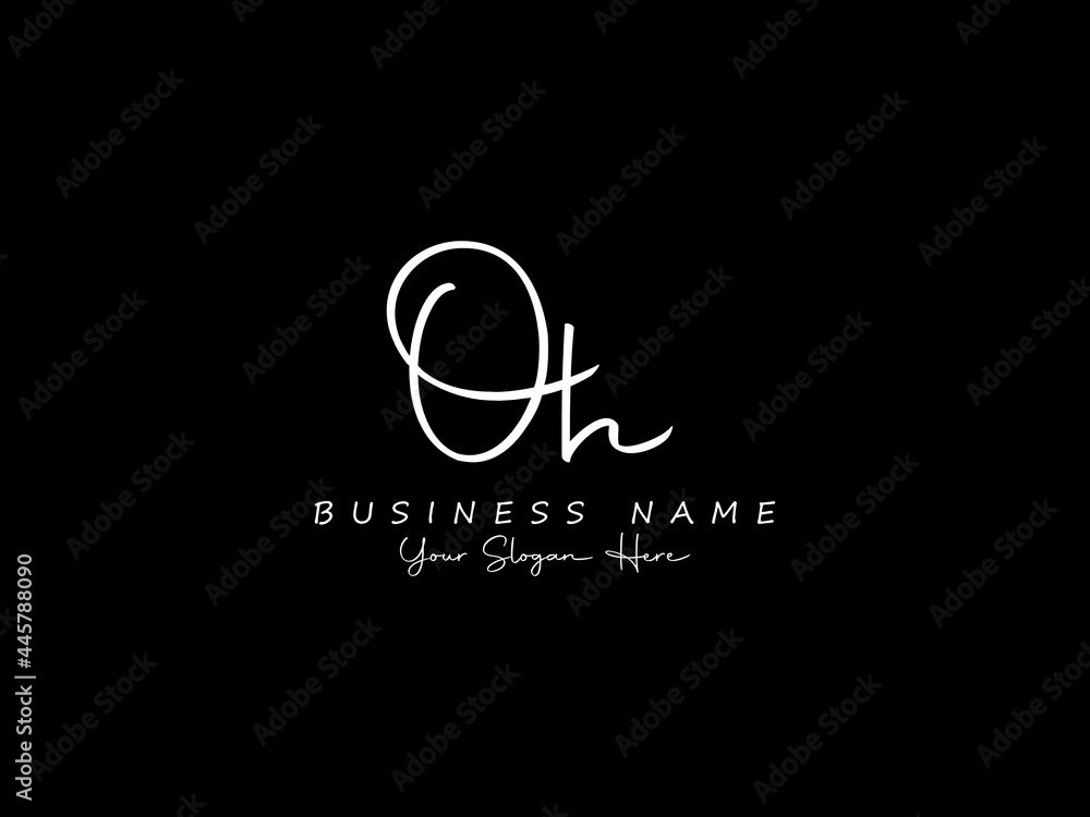 Letter OH Logo, signature oh logo icon vector image design for business ...
