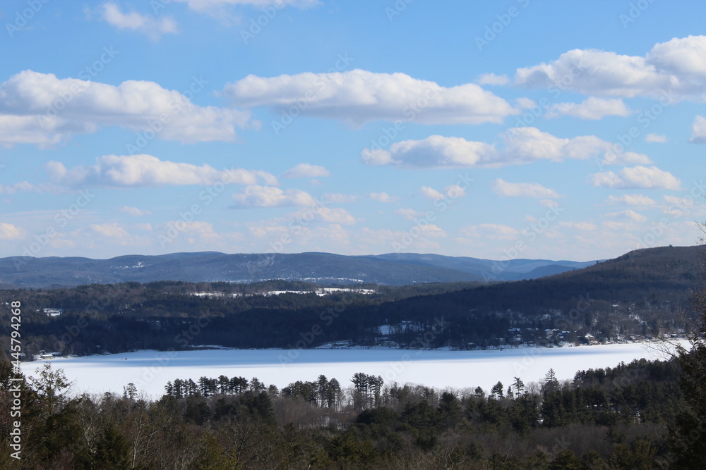 Stockbridge Bowl, also known as Lake Mahkeenac, in Massachusetts in ...