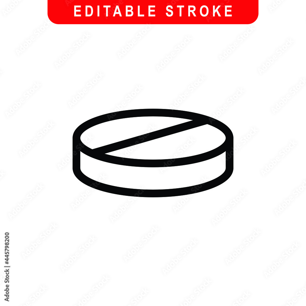 Medical Pil Outline Icon. Medical Pil Line Art Logo. Vector ...