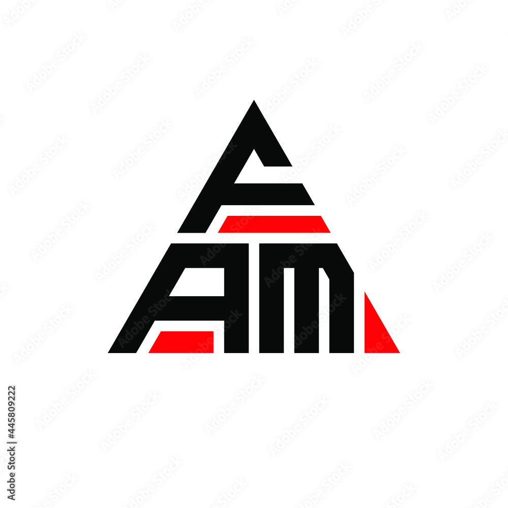 FAM triangle letter logo design with triangle shape. FAM triangle logo ...