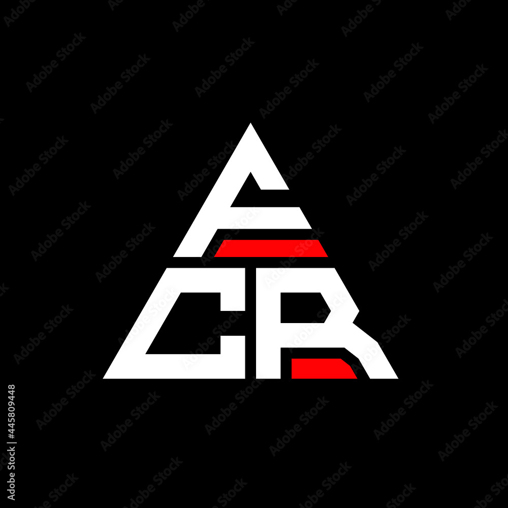 FCR triangle letter logo design with triangle shape. FCR triangle logo ...
