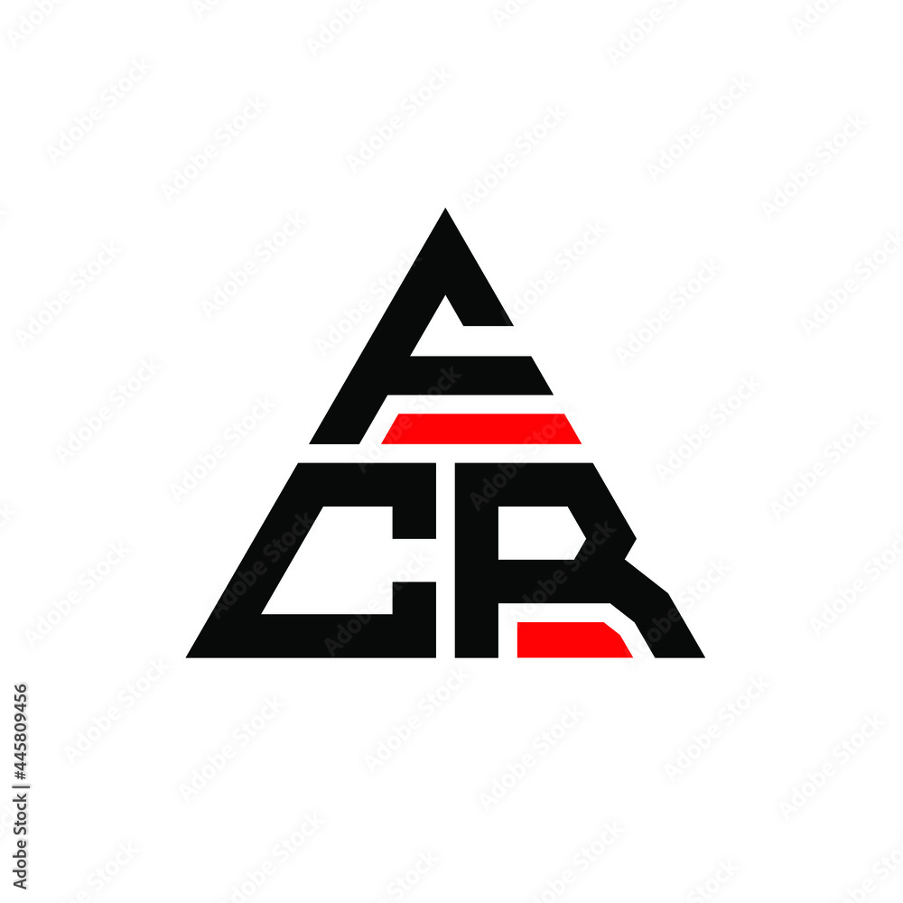 FCR triangle letter logo design with triangle shape. FCR triangle logo ...
