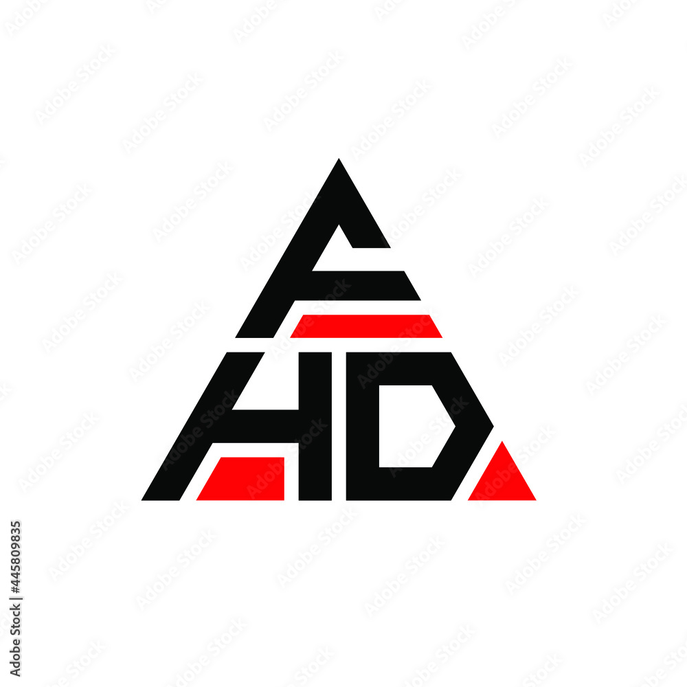 FHD triangle letter logo design with triangle shape. FHD triangle logo ...