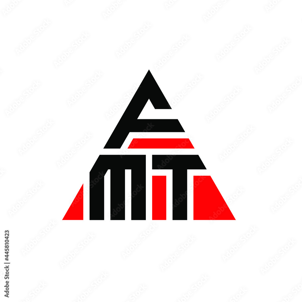 FMT triangle letter logo design with triangle shape. FMT triangle logo ...