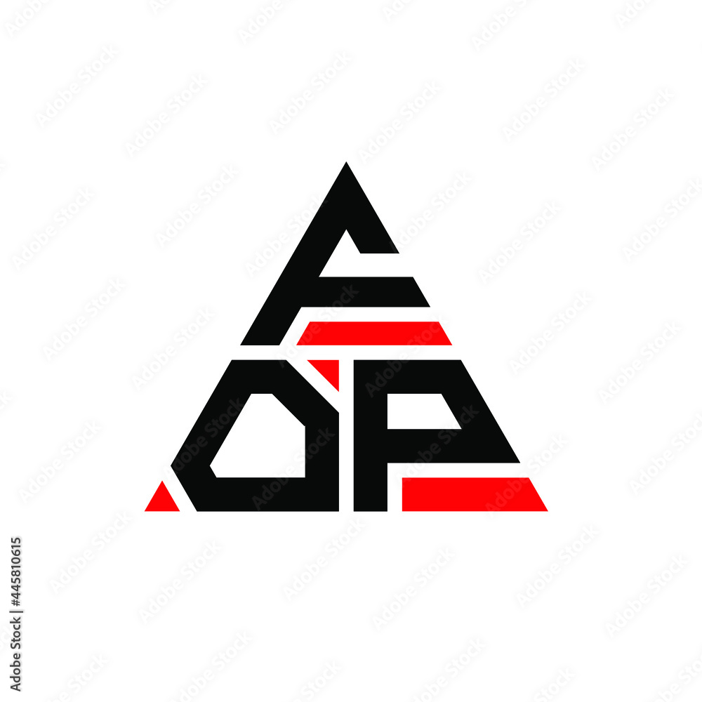 FOP triangle letter logo design with triangle shape. FOP triangle logo ...