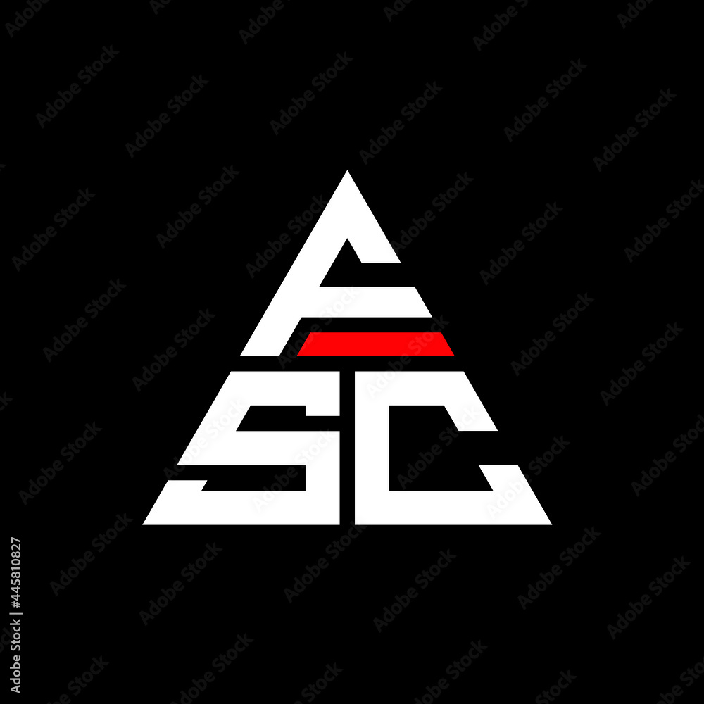 FSC triangle letter logo design with triangle shape. FSC triangle logo ...