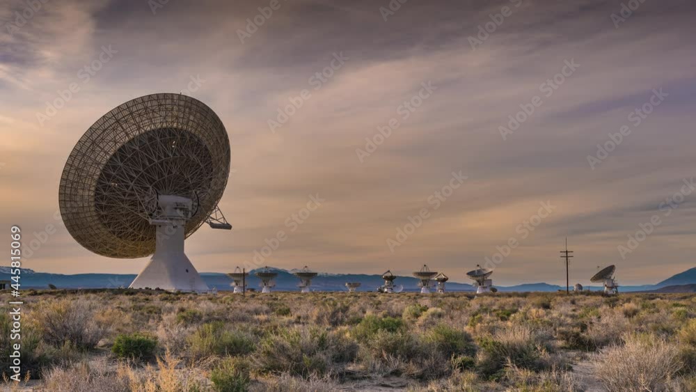 Time Lapse Owens Valley Desert Observatory Radar Dishes Deep Space ...
