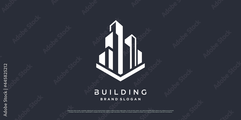 Building logo template with modern unique concept Premium Vector part 6 ...