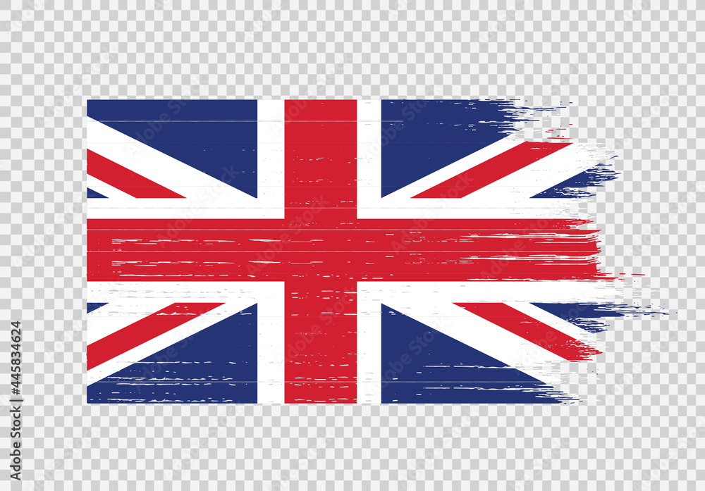 UK flag with brush paint textured isolated on png or transparent ...