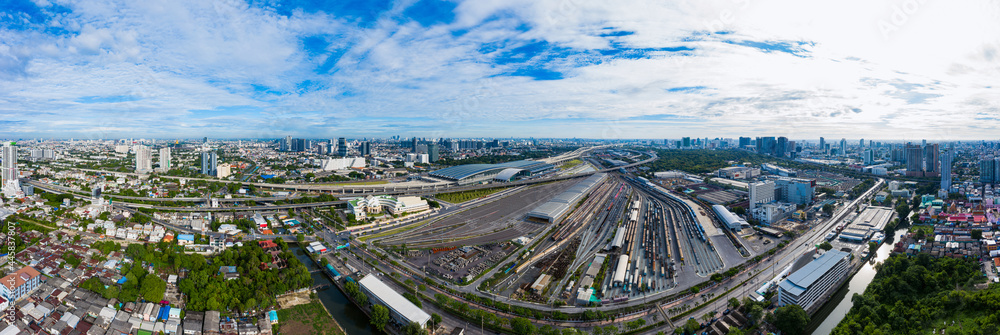 Panoramic Bangkok skyline with new Bang Sue Grand Station Bangkok ...