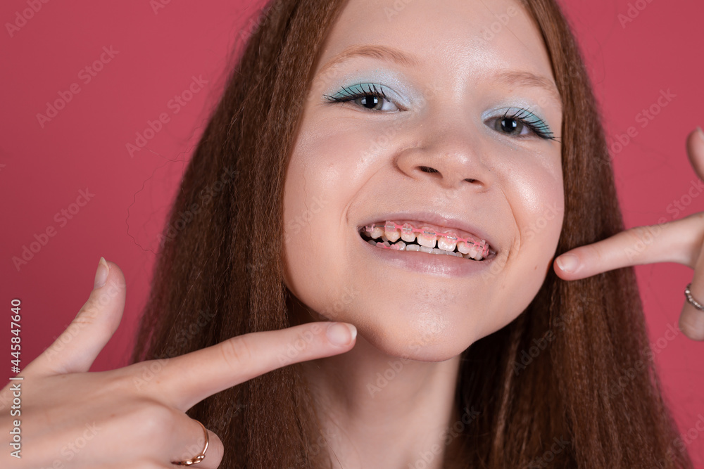 13 years old girl kid in casual isolated on terracotta background happy ...