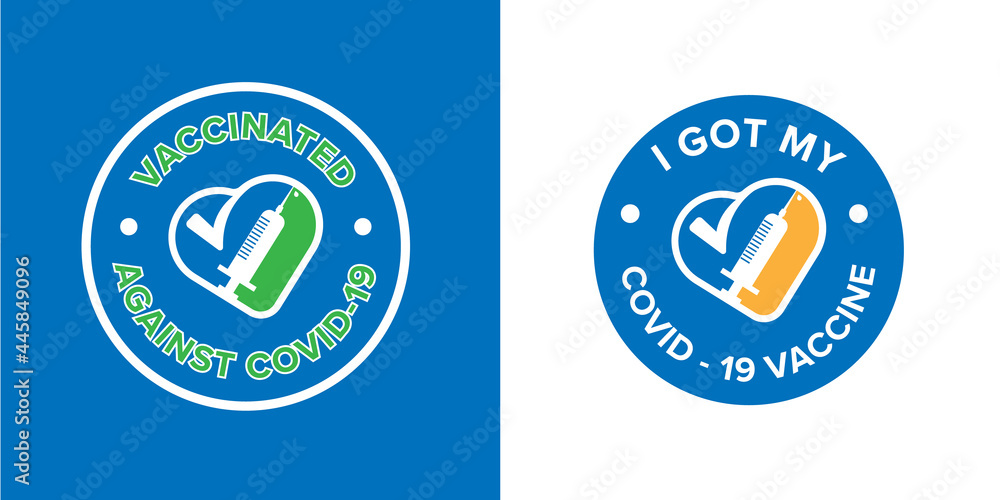 Vetor de Banner symbol with text I got my covid-19 vaccine for ...