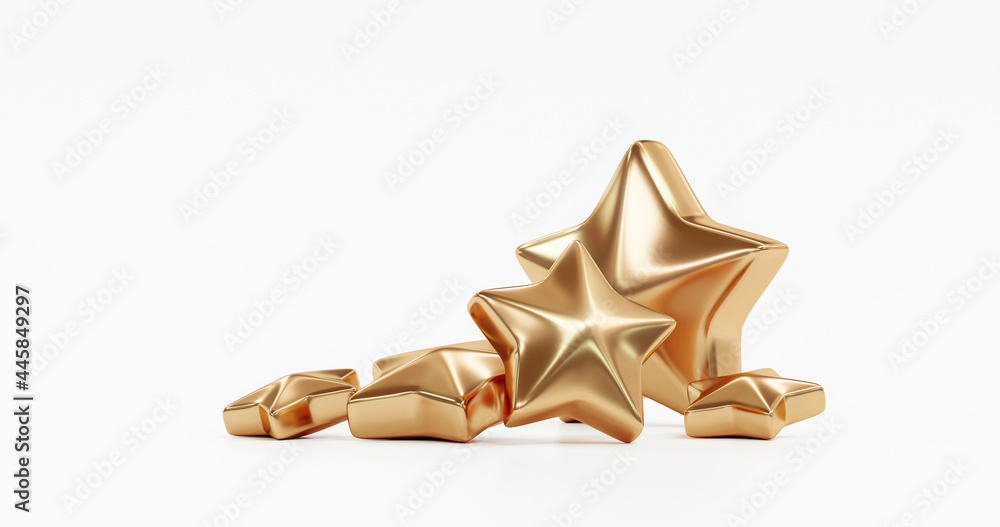 Five gold star rate review customer experience quality service excellent feedback concept ...