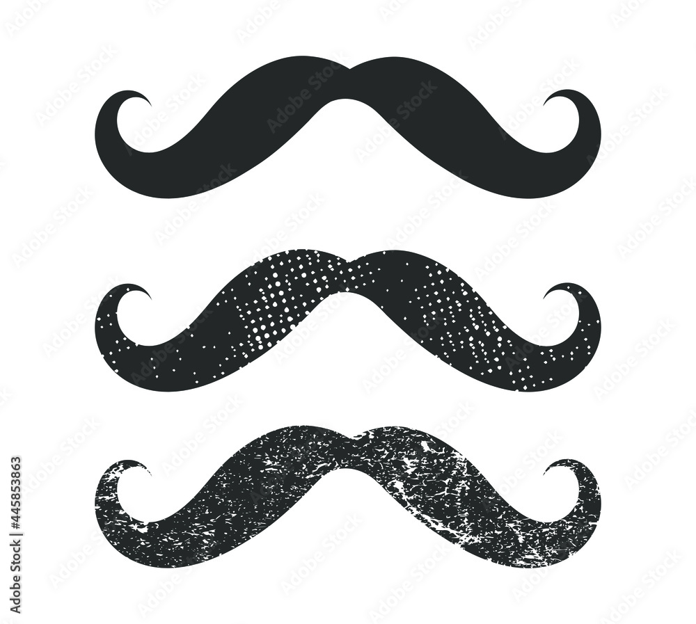 Mustache icon shape silhouette. Moustache logo signsymbol. Vector ...