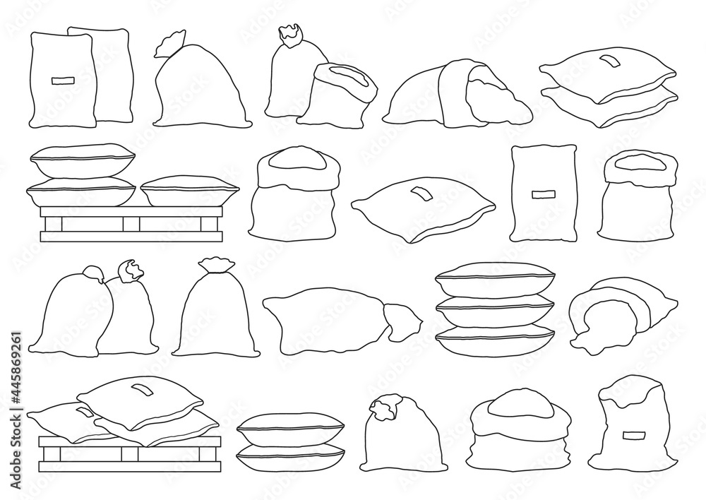 Farmer bag vector illustration on white background. Isolated outline ...