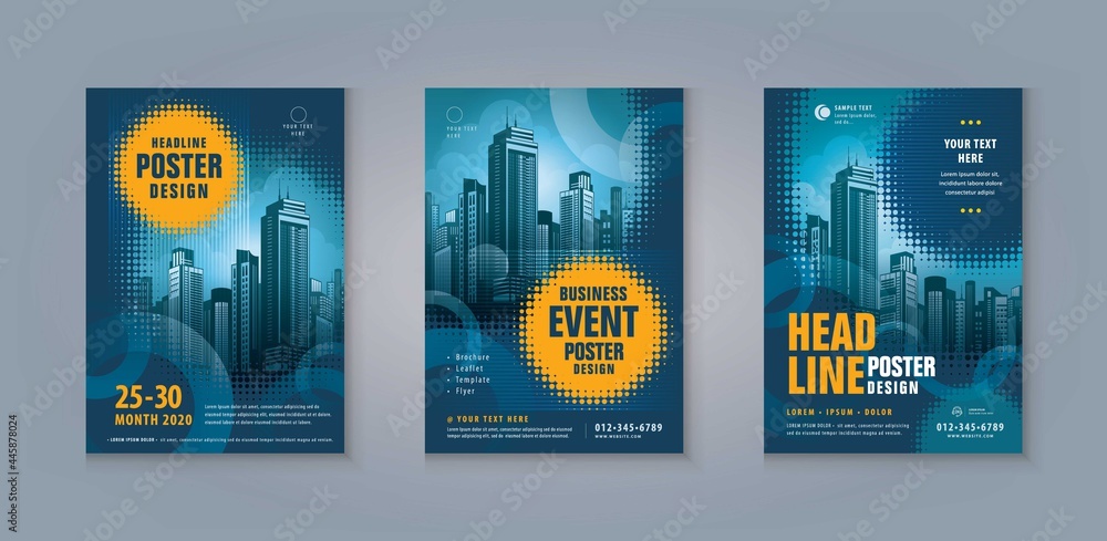 Business Leaflet Brochure Flyer template Design Set. Modern abstract ...