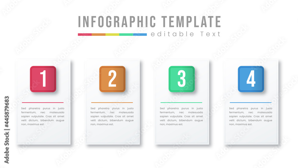 Colorful Business Info graphic design template Vector with icons and ...