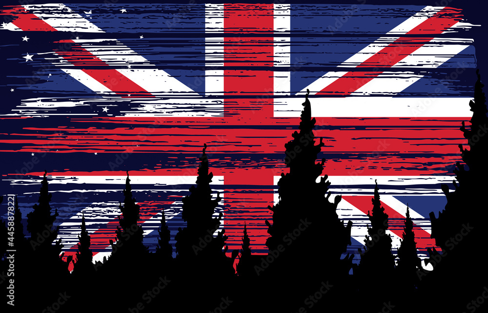 UK flag painted with brush stroke on night sky background,Symbols of ...