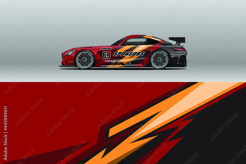 Car wrap decal designs. Abstract racing and sport background for racing ...