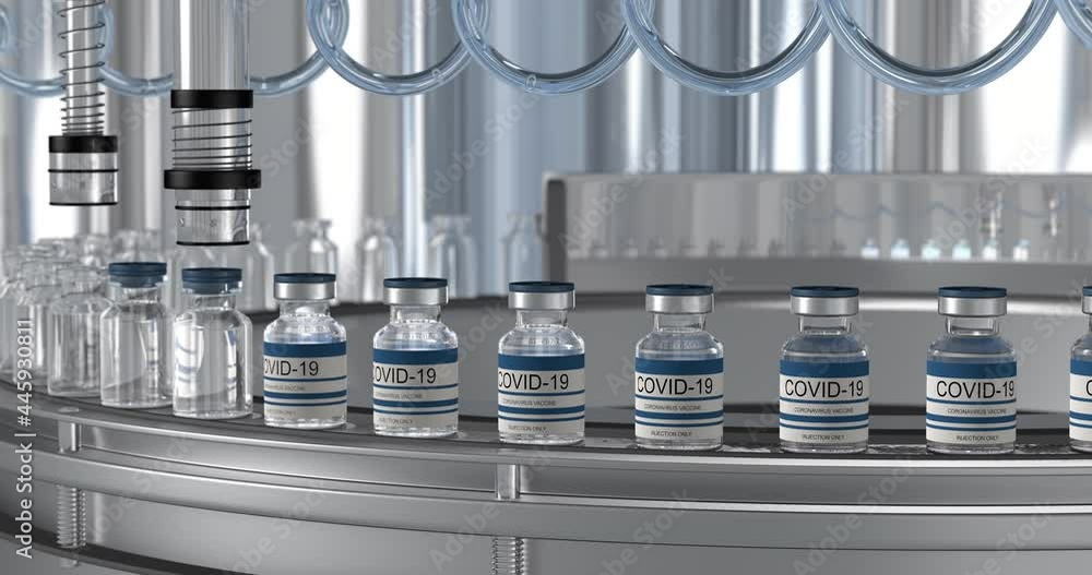 SARS-COV-2 COVID-19 Mass production of coronavirus vaccine, a machine ...