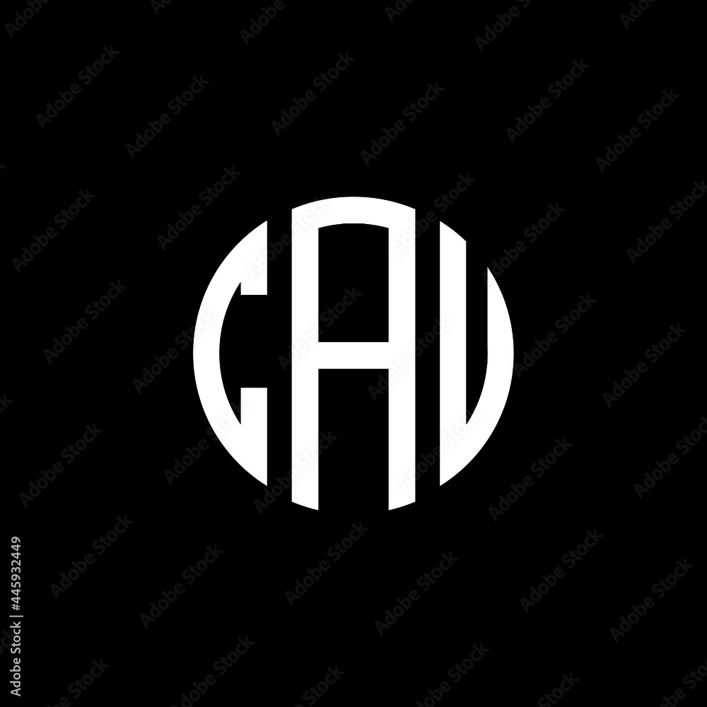 CAV letter logo design. CAV letter in circle shape. CAV Creative three ...