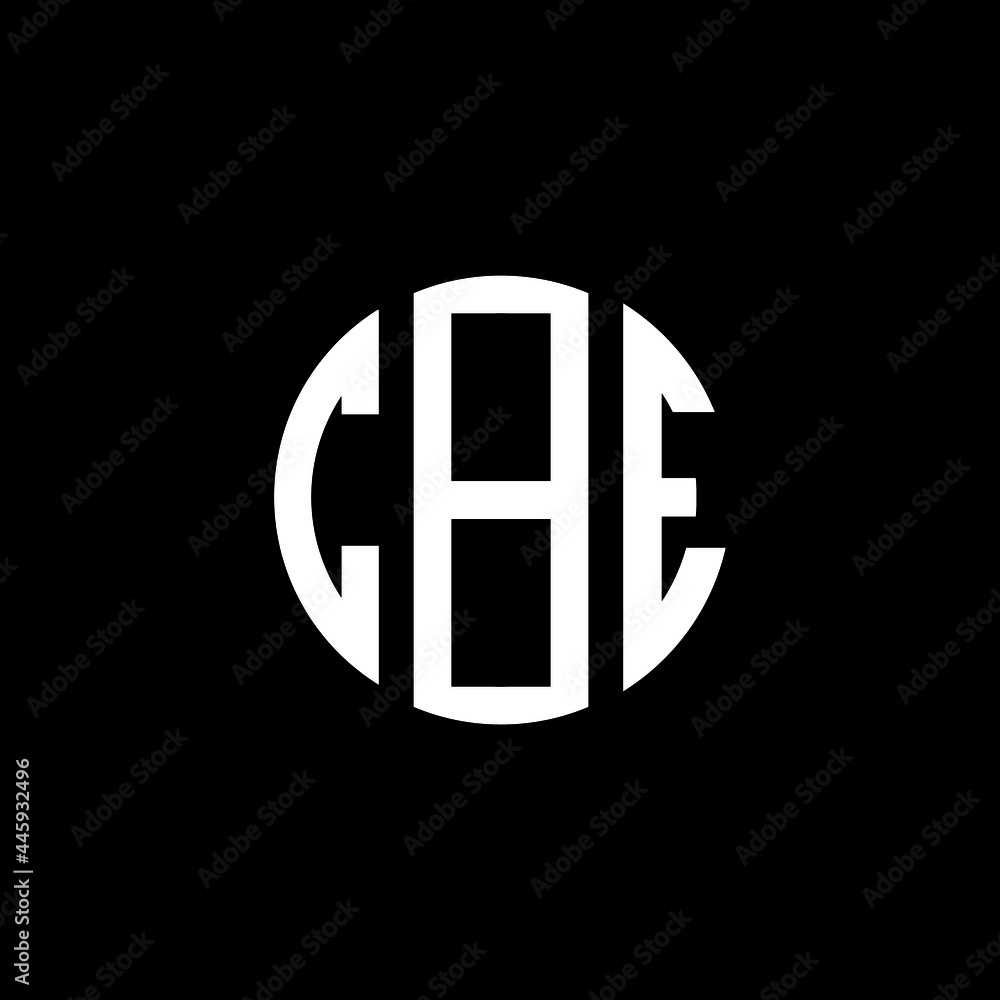 CBE letter logo design. CBE letter in circle shape. CBE Creative three ...