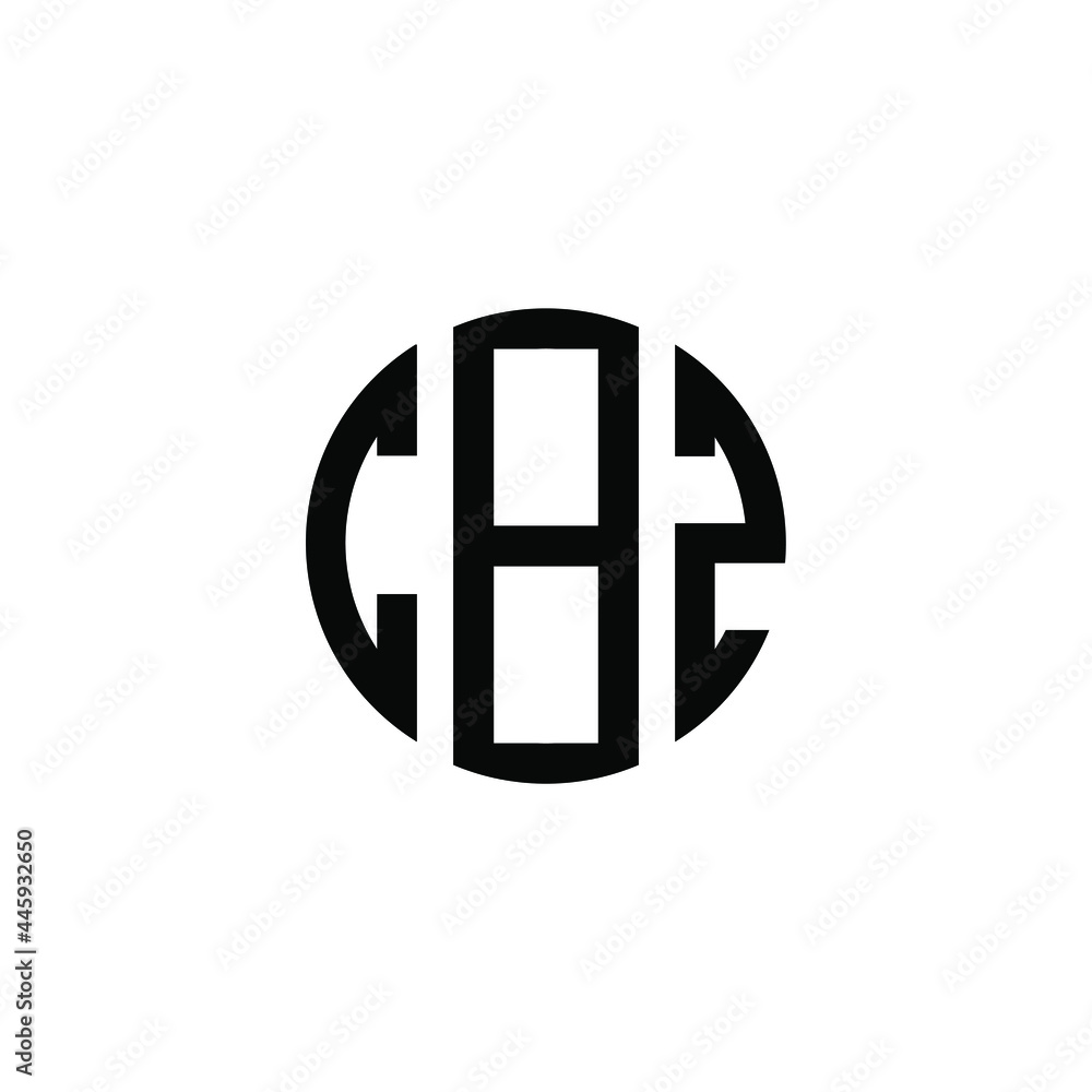 CBZ letter logo design. CBZ letter in circle shape. CBZ Creative three ...