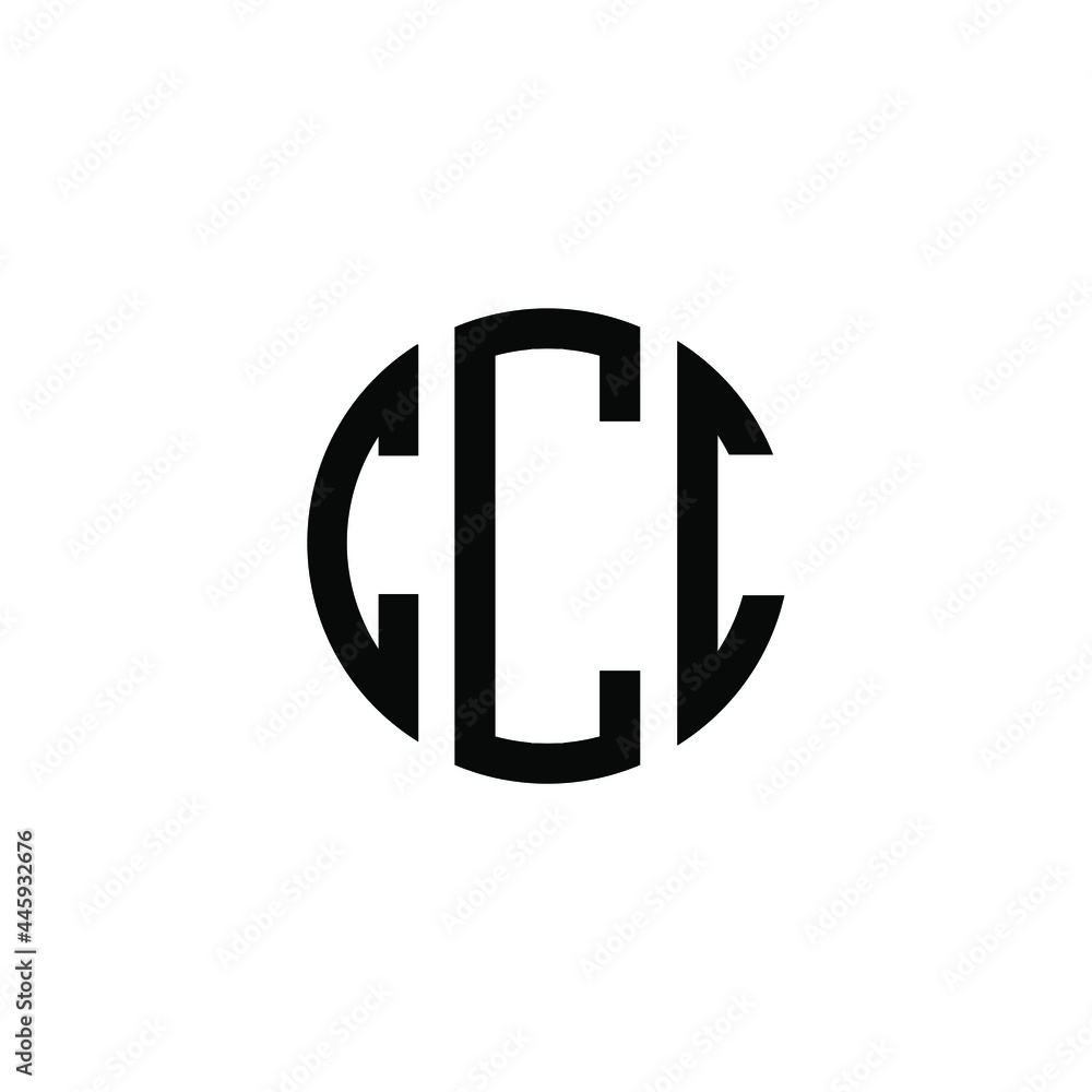 CCC letter logo design. CCC letter in circle shape. CCC Creative three ...