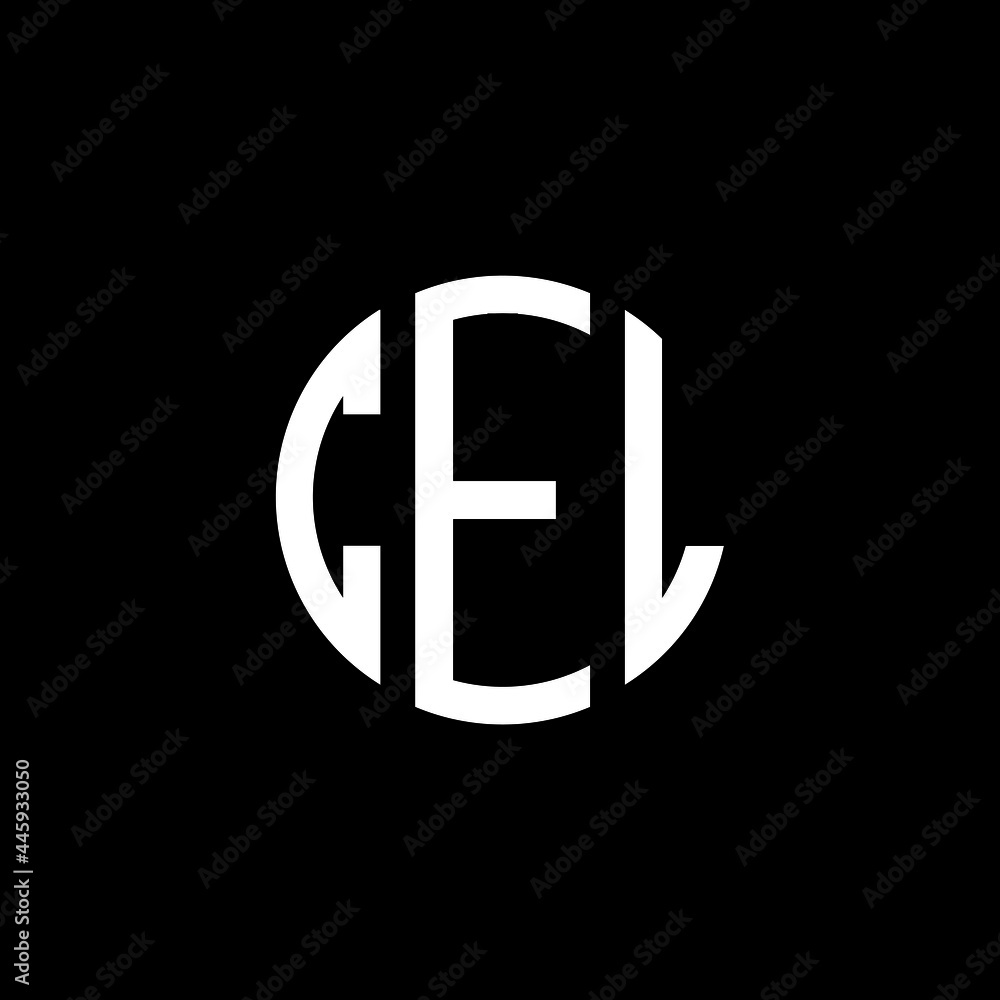 CEL letter logo design. CEL letter in circle shape. CEL Creative three ...