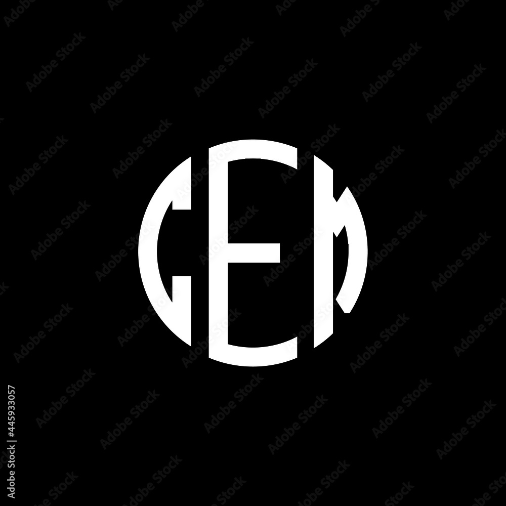 CEM letter logo design. CEM letter in circle shape. CEM Creative three ...