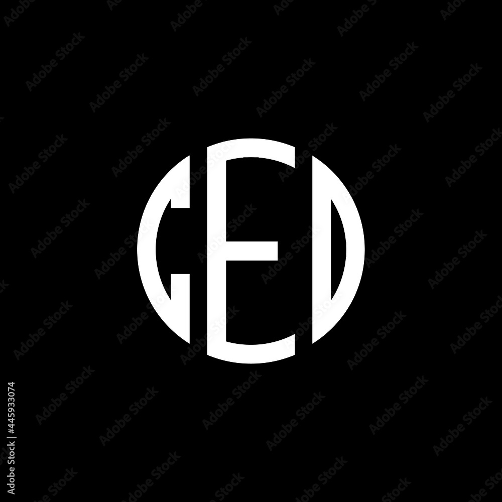 CEO letter logo design. CEO letter in circle shape. CEO Creative three ...