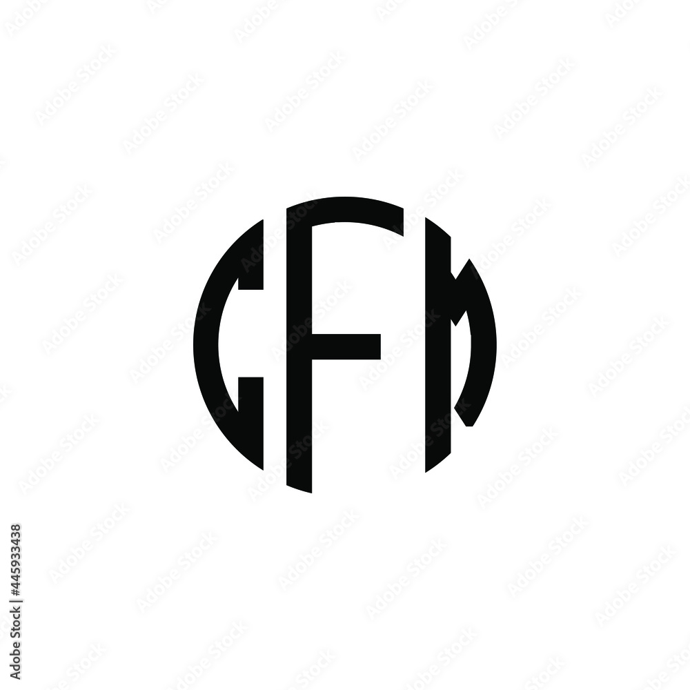 CFM letter logo design. CFM letter in circle shape. CFM Creative three ...