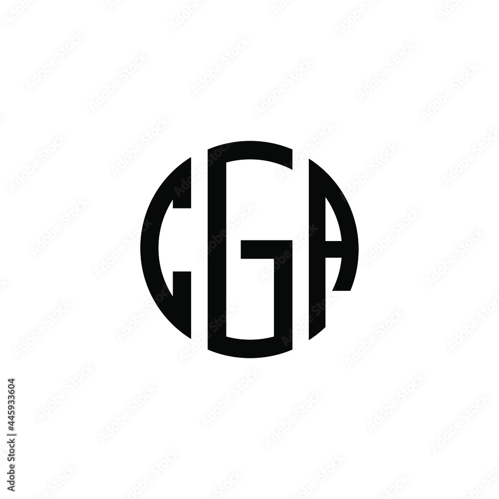 Vektorová grafika „CGA letter logo design. CGA letter in circle shape ...