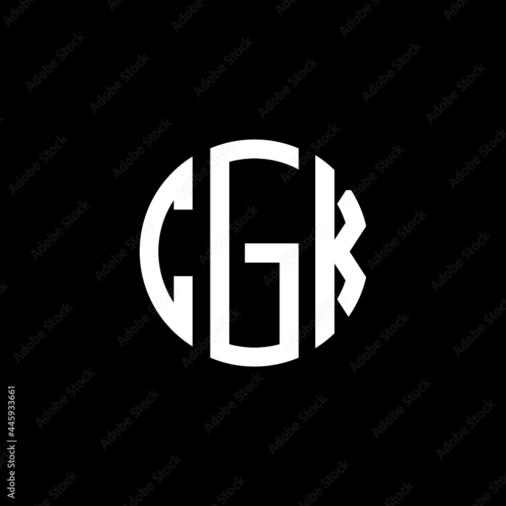 CGK letter logo design. CGK letter in circle shape. CGK Creative three ...