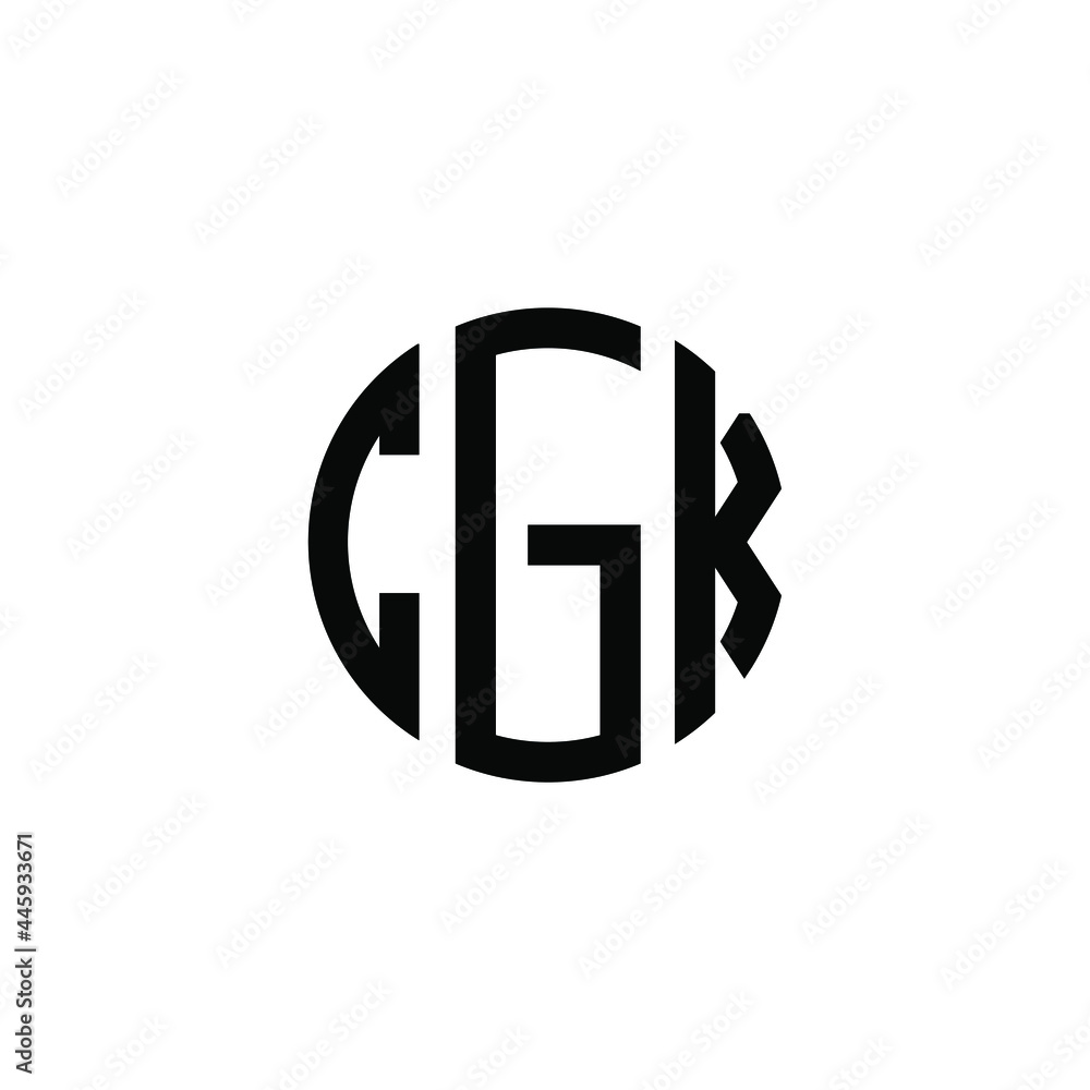 CGk letter logo design. CGk letter in circle shape. CGk Creative three ...