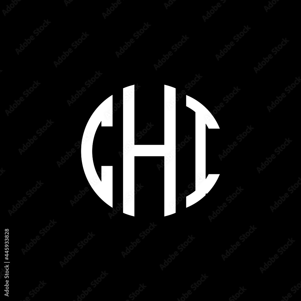 CHI letter logo design. CHI letter in circle shape. CHI Creative three ...