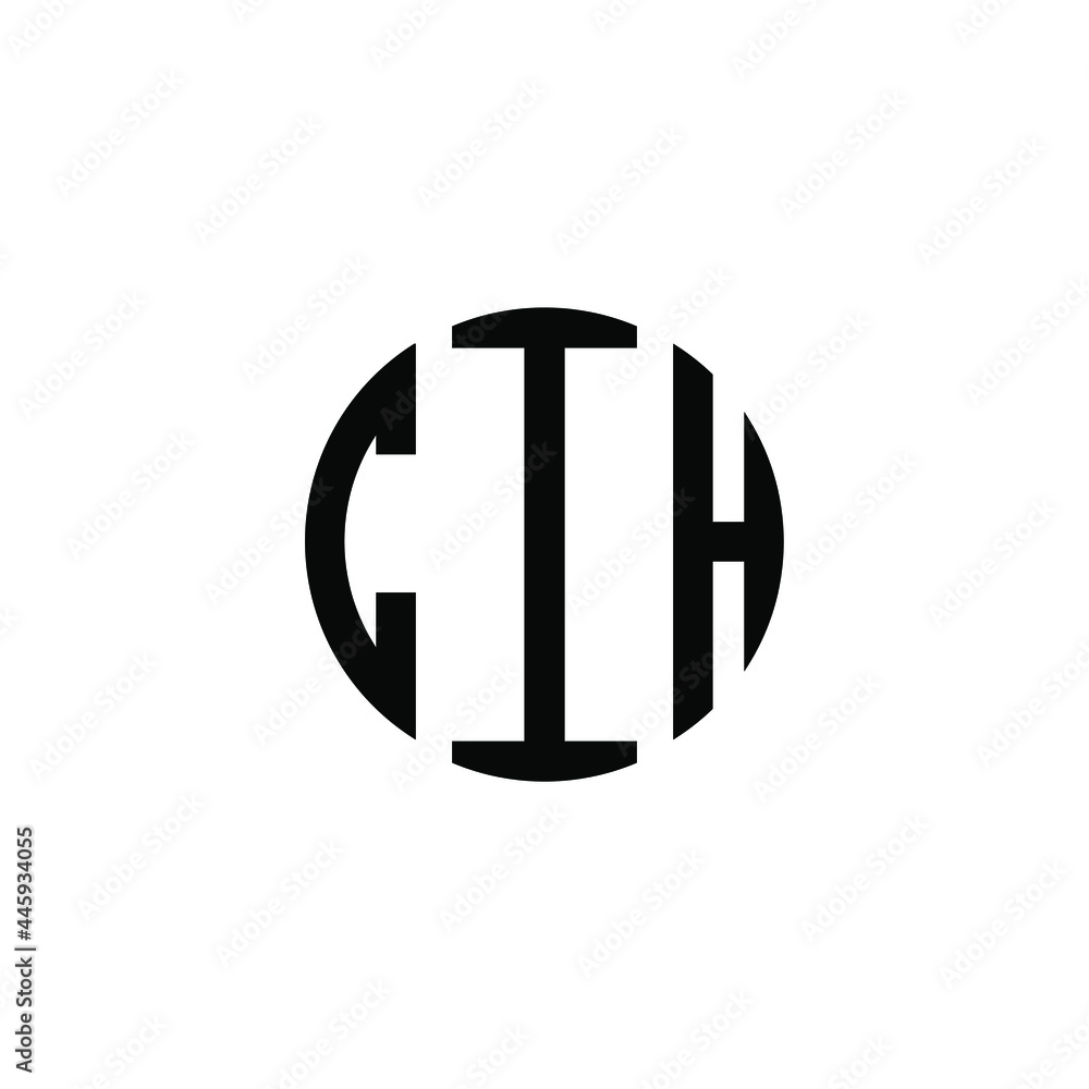 CIH letter logo design. CIH letter in circle shape. CIH Creative three ...