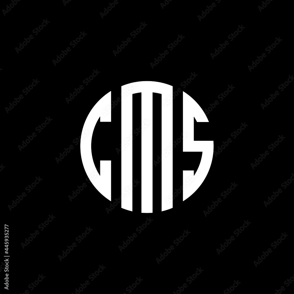 CMS letter logo design. CMS letter in circle shape. CMS Creative three ...