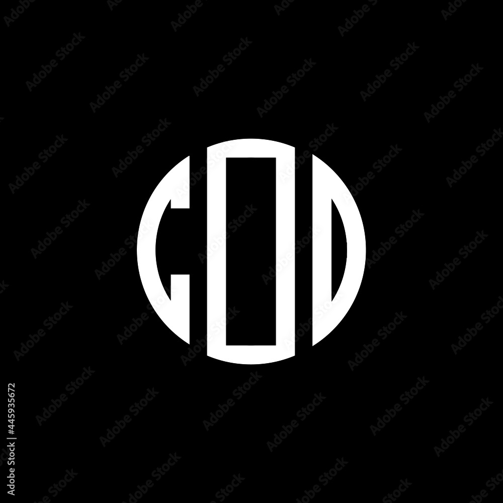 COD letter logo design. COD letter in circle shape. COD Creative three ...