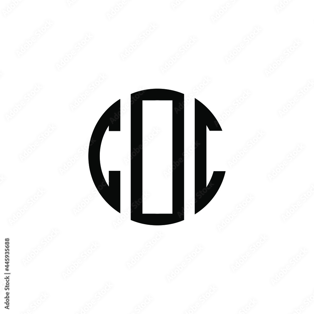 COC letter logo design. COC letter in circle shape. COC Creative three ...