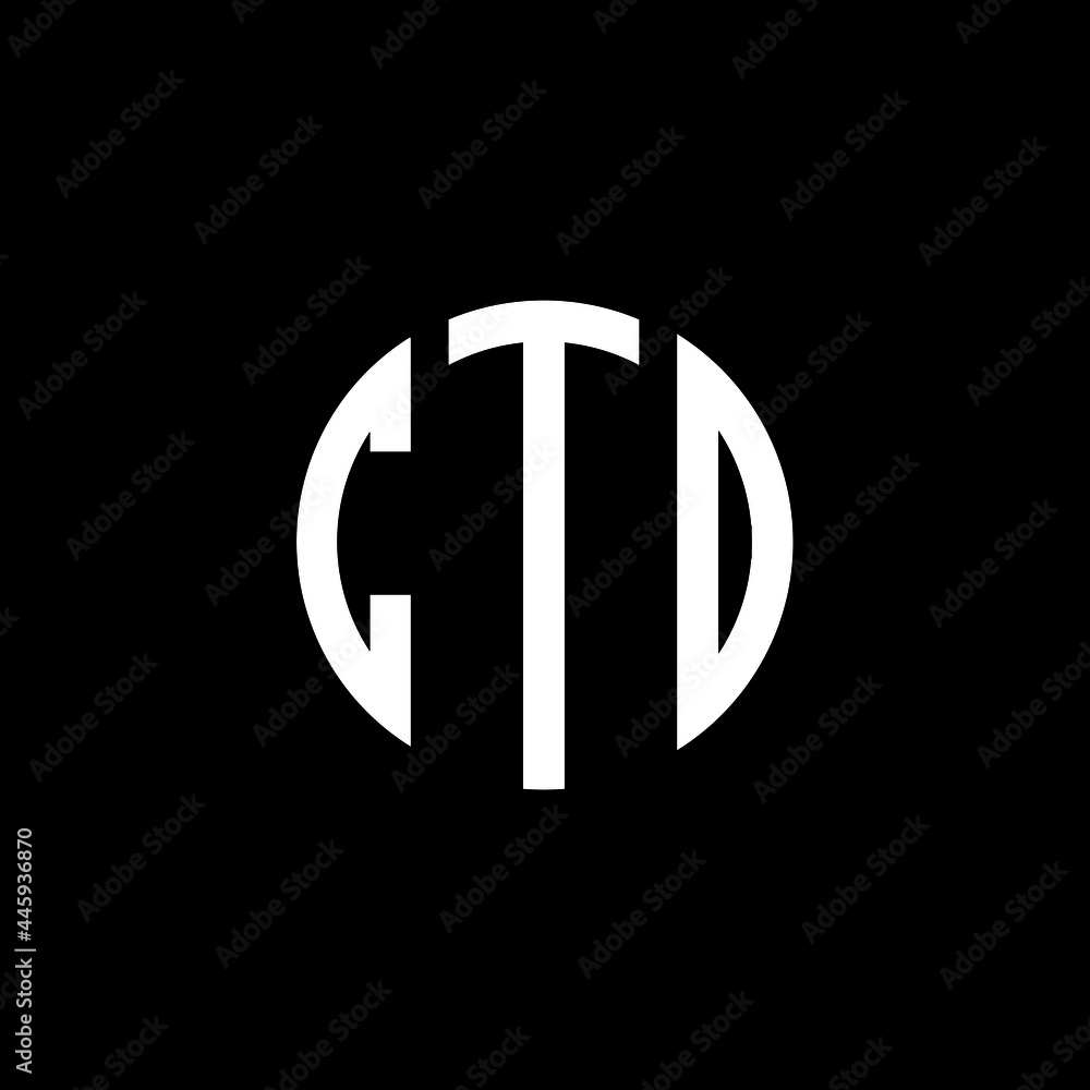 CTD letter logo design. CTD letter in circle shape. CTD Creative three ...