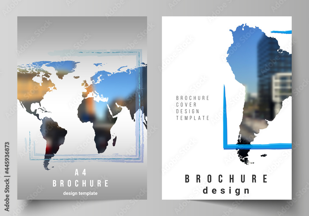 Vector layout of A4 cover mockups templates for brochure, flyer layout ...