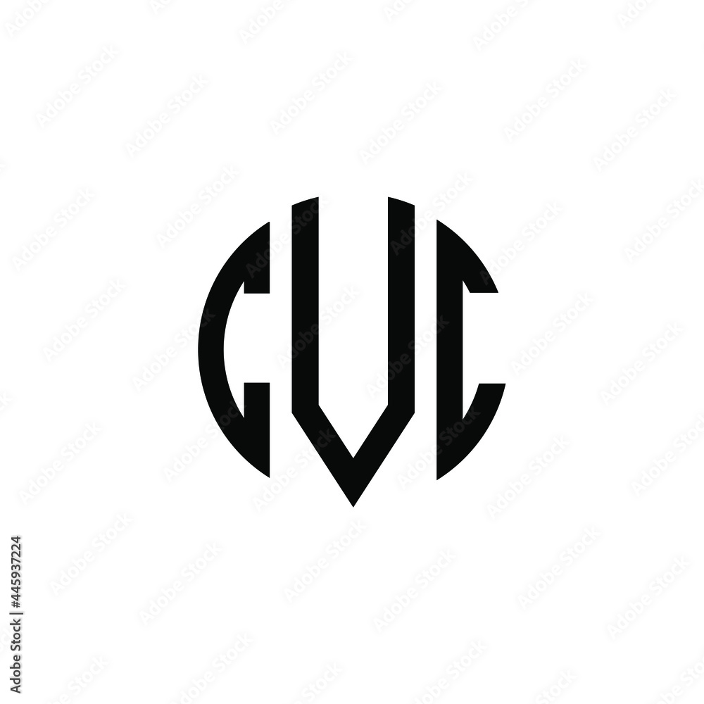 CVC letter logo design. CVC letter in circle shape. CVC Creative three ...