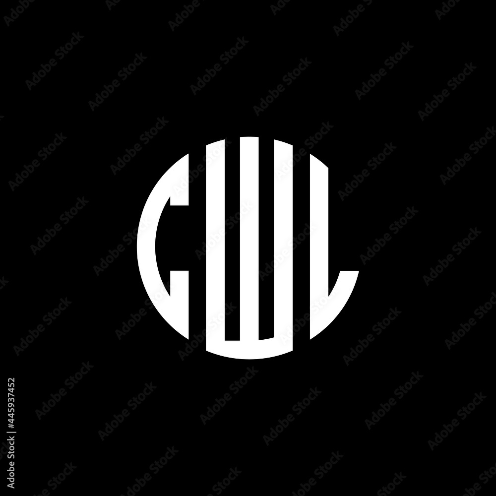 CWL letter logo design. CWL letter in circle shape. CWL Creative three ...