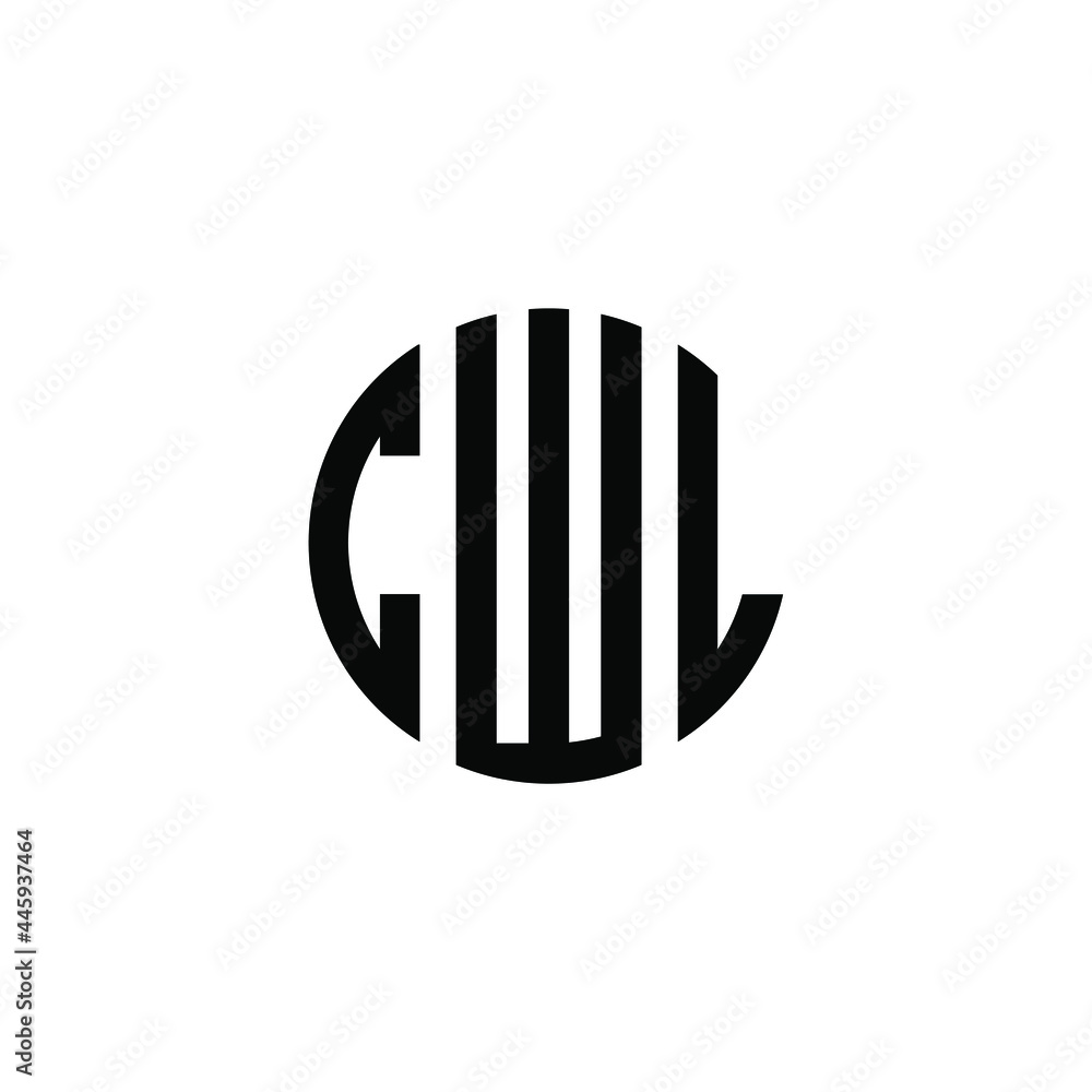 CWL letter logo design. CWL letter in circle shape. CWL Creative three ...