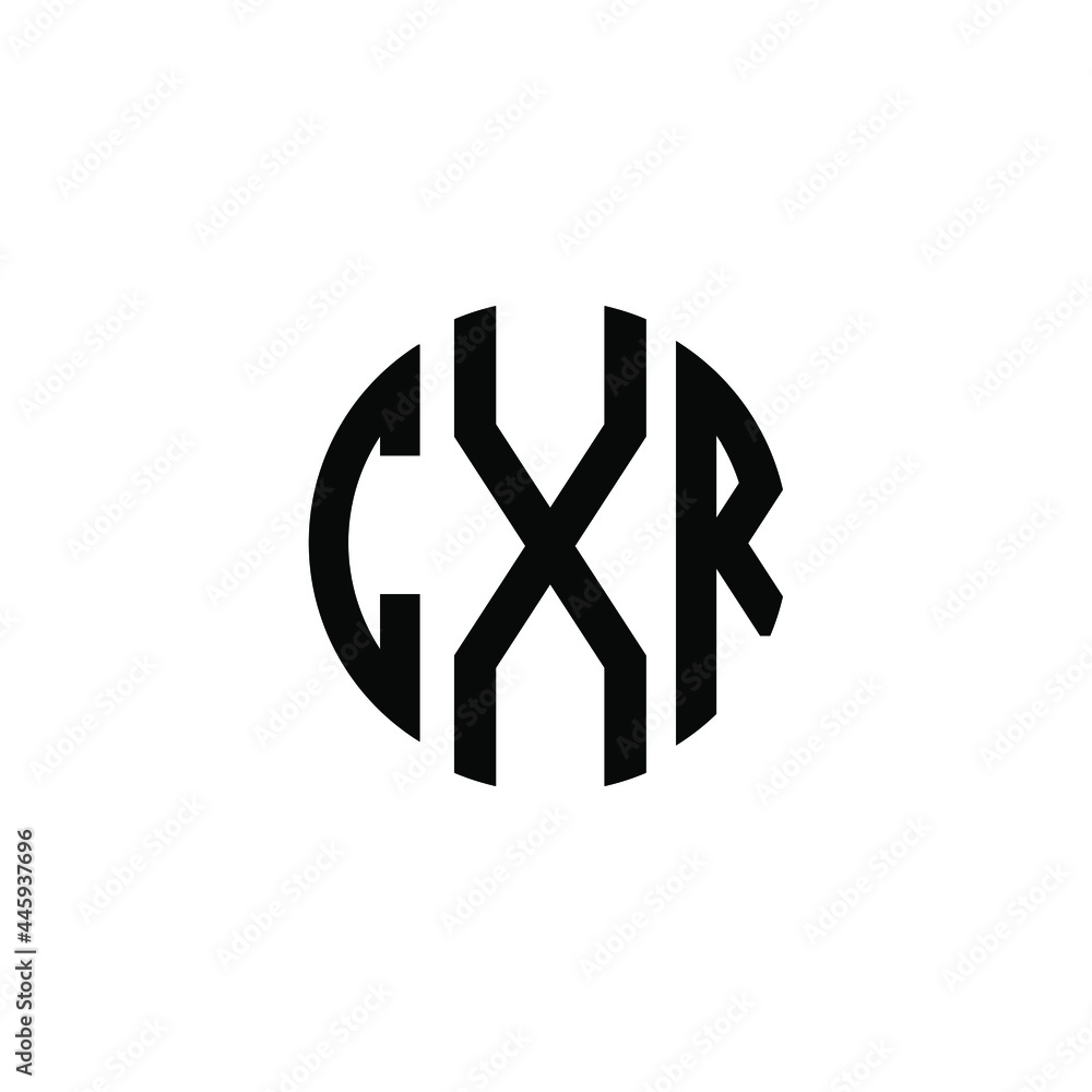 CXR letter logo design. CXR letter in circle shape. CXR Creative three ...