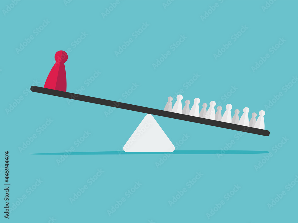 Poster Imbalanced seesaw, symbol of income and power inequality – Wall ...