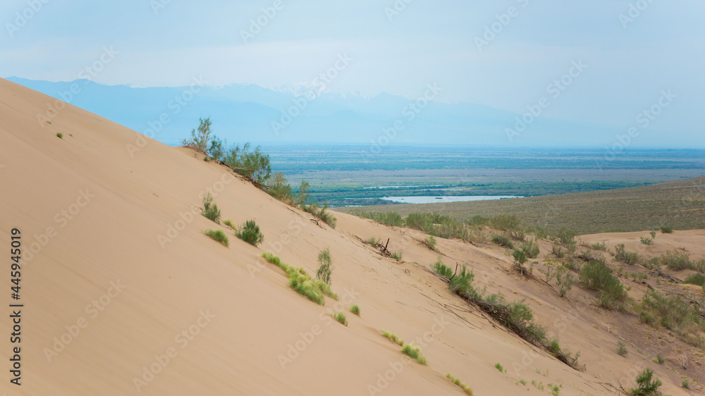 Singing dune. Sand formation in Altyn Emel nature park in South ...