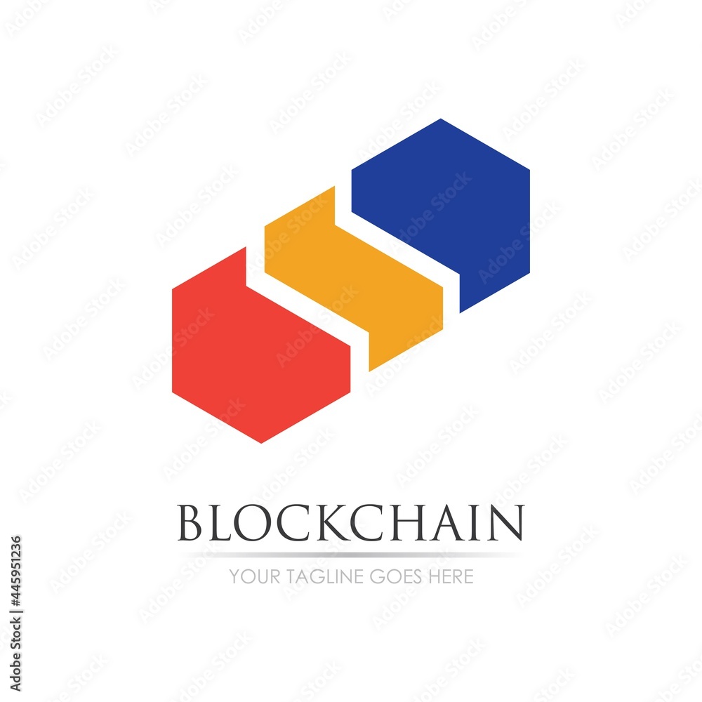 Block Chain Logo Technology Icon. Digital Vector Modern Symbol. Company ...