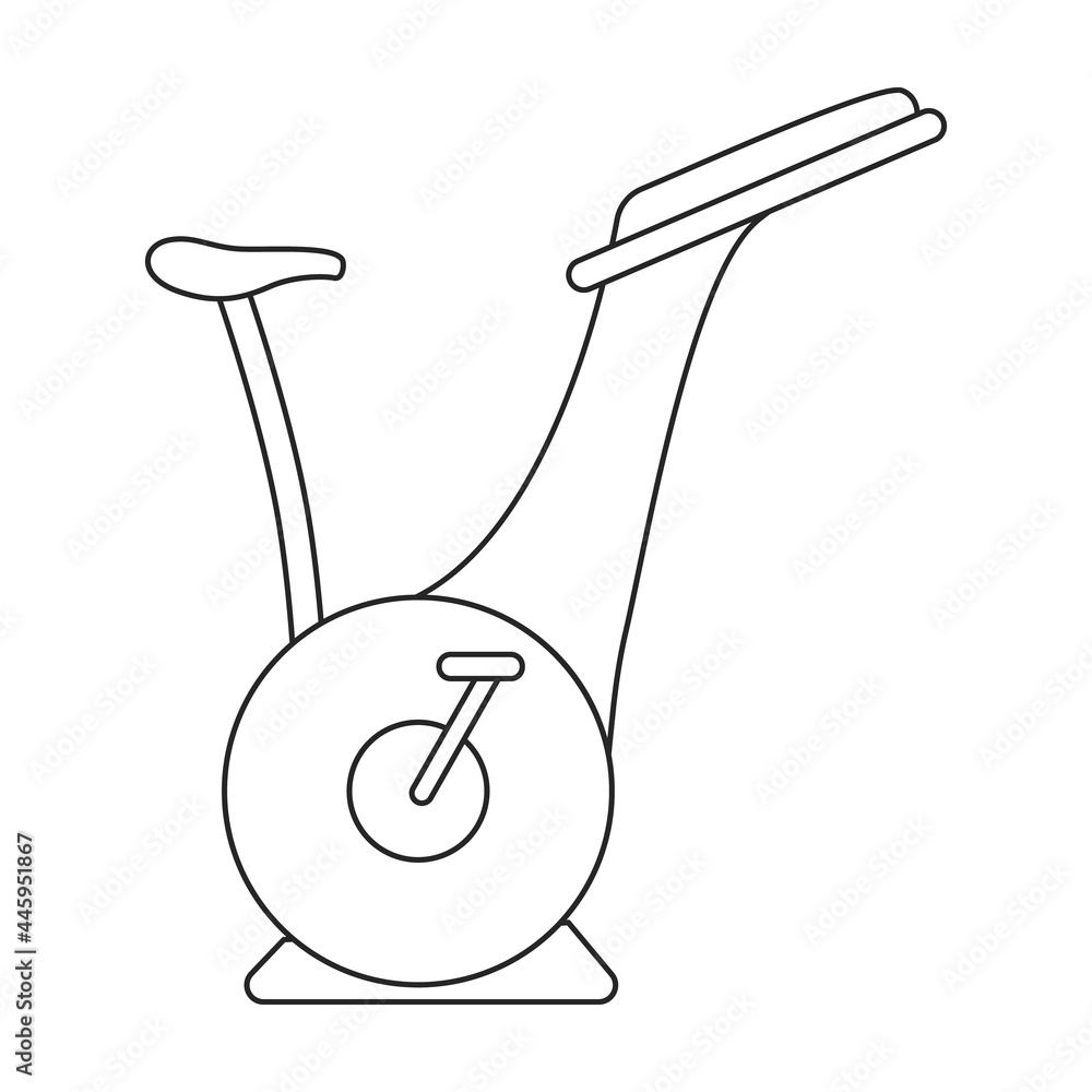 Bike exercise vector outline icon. Vector illustration velosimulator on ...